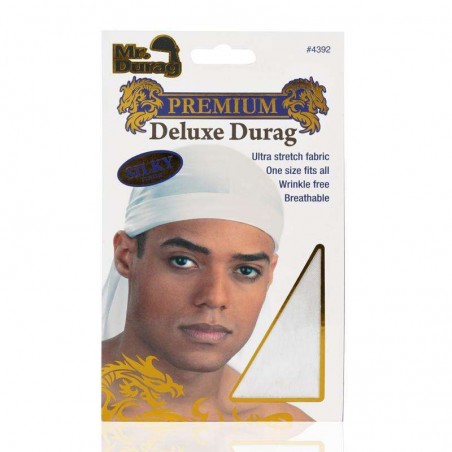 MR. DURAG PREMIUM DELUXE DURAG CAP ULTRA STRETCH Couleur Blanc