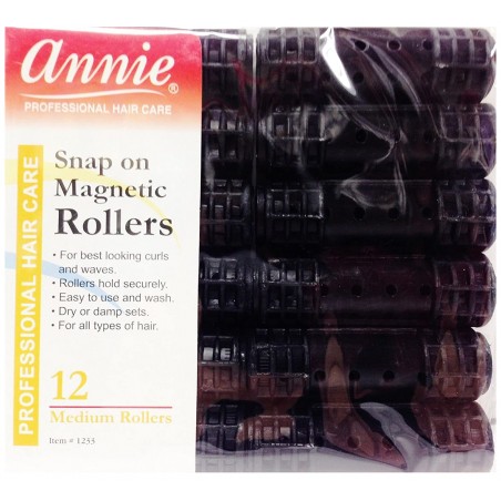 ANNIE PROFESSIONAL SNAP ON MAGNETIC ROLLERS 12 MEDIUM